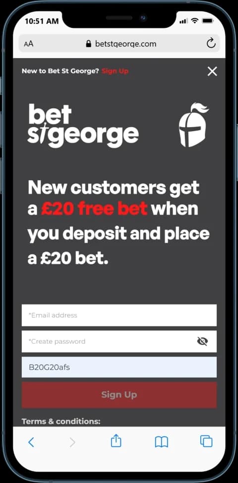 Bet St George Promo Code & Bonus July 2026: Bet £20 Get £20 Free Bet